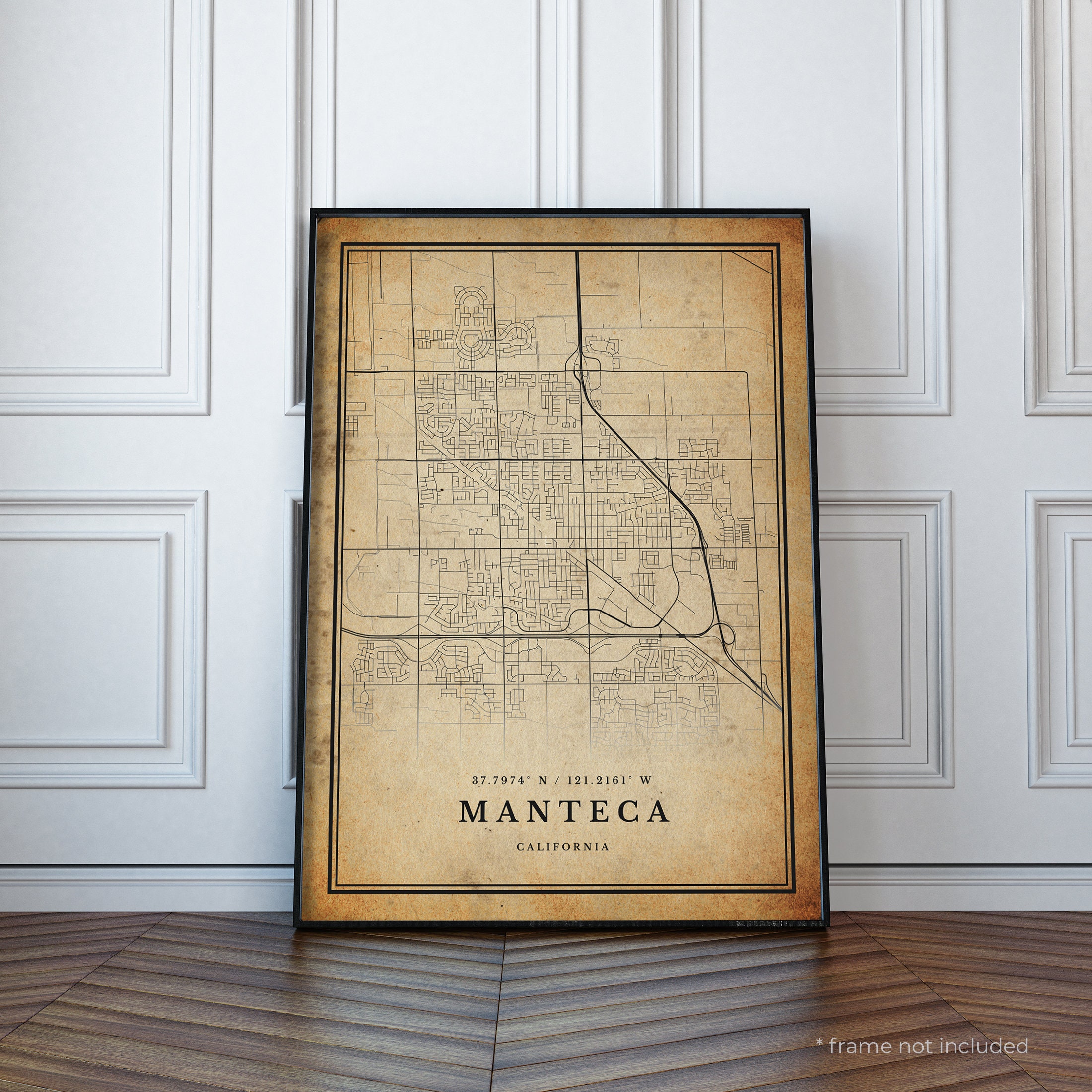 Manteca Vintage Map Print Manteca Retro Map Poster Antique - Etsy