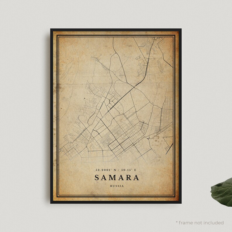 Samara Vintage Map Print Samara Retro Map Poster Antique - Etsy
