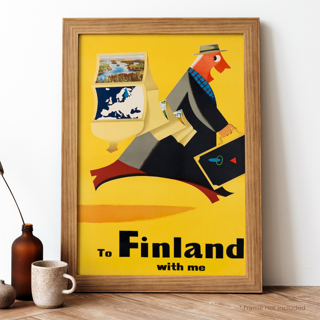 Finland Vintage Poster, Finland Retro Print, Vintage Finnish Travel ...