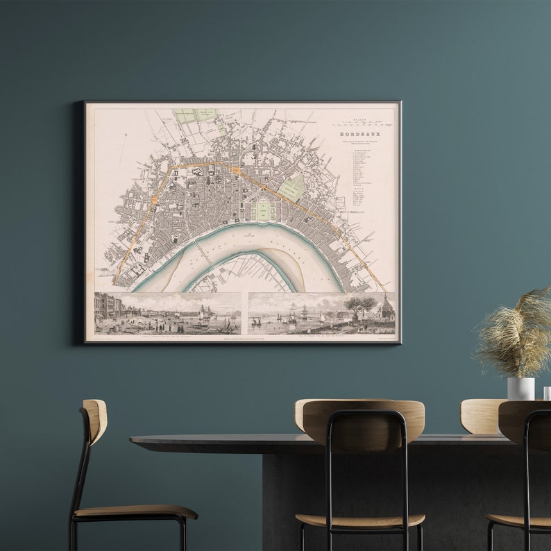 1832 Map of Bordeaux Antique Map of Bordeaux Old Historical - Etsy