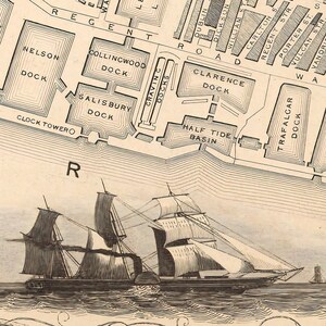 1851 Liverpool, Antique Map of Liverpool, Old Historical Map of ...