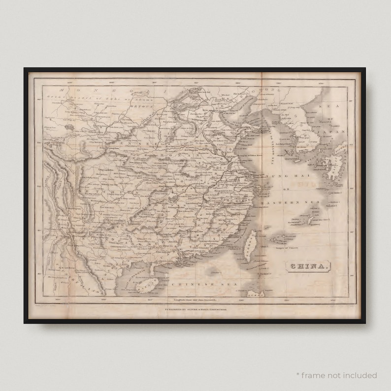 1836 Historical Map of China Antique Map of China Old Map of - Etsy