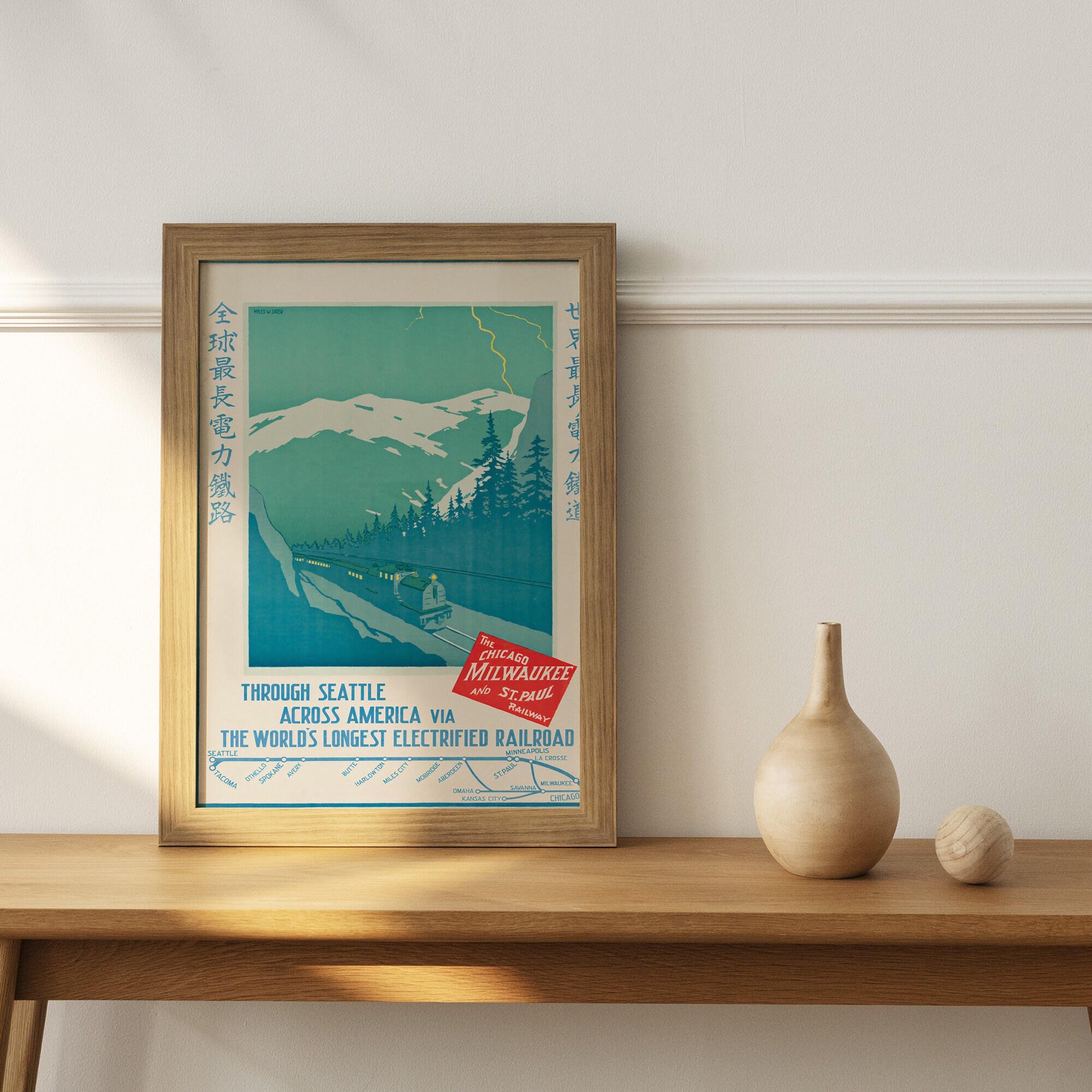 Seattle Vintage Poster Seattle Retro Print Vintage American - Etsy
