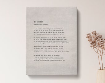 My Shadow by Robert Louis Stevenson Poem Canvas Print Poetry - Etsy
