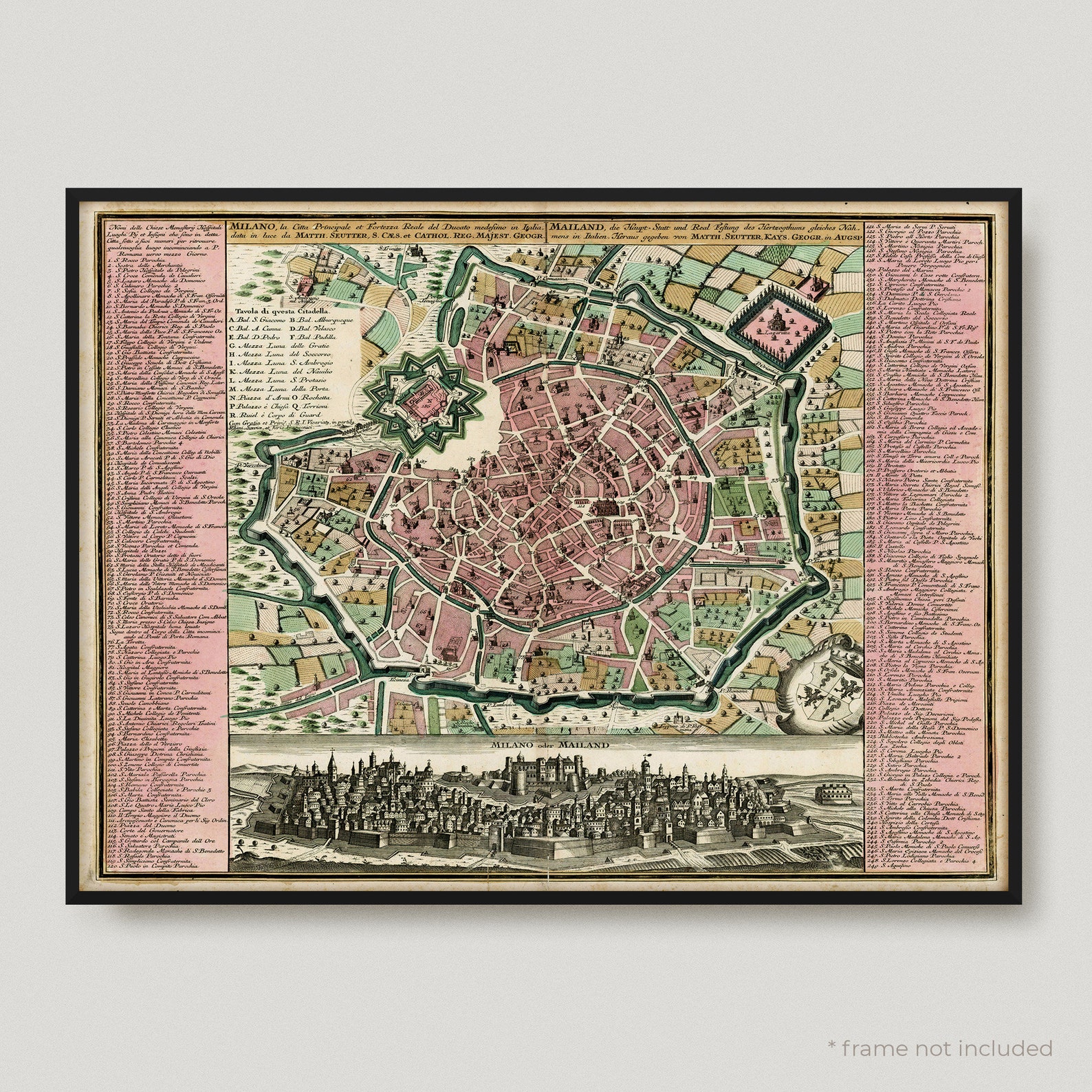 Ca. 1730 Map of Milano Antique Map of Milan Old Historical - Etsy