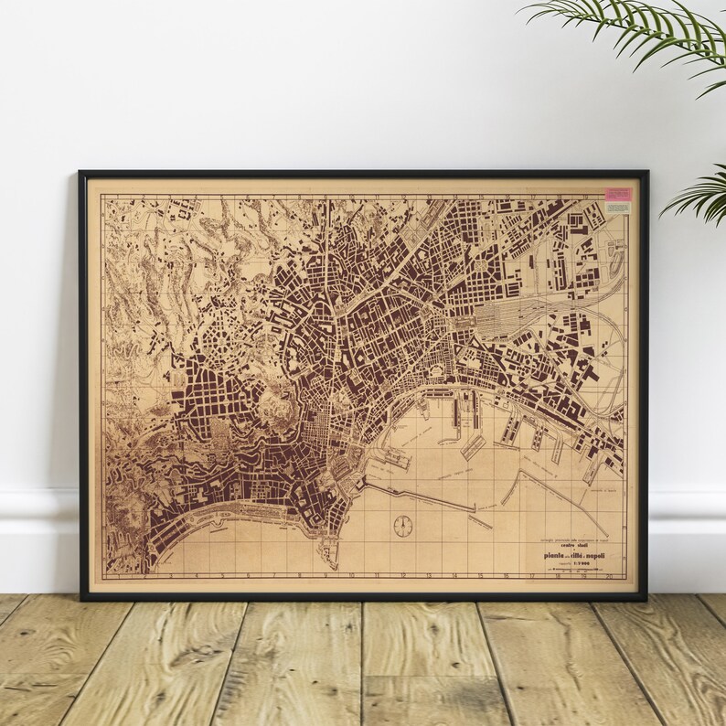 1940 Map of Naples, Antique Map of Naples, Old Historical Map of Naples ...