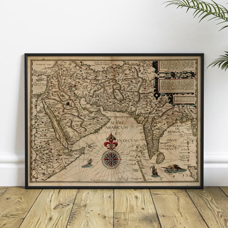 Old Map of the Arabian Peninsula Antique Map of Middle East - Etsy