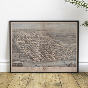 1873 Old Map Austin, Antique Map of Austin, Old Historical Map of ...