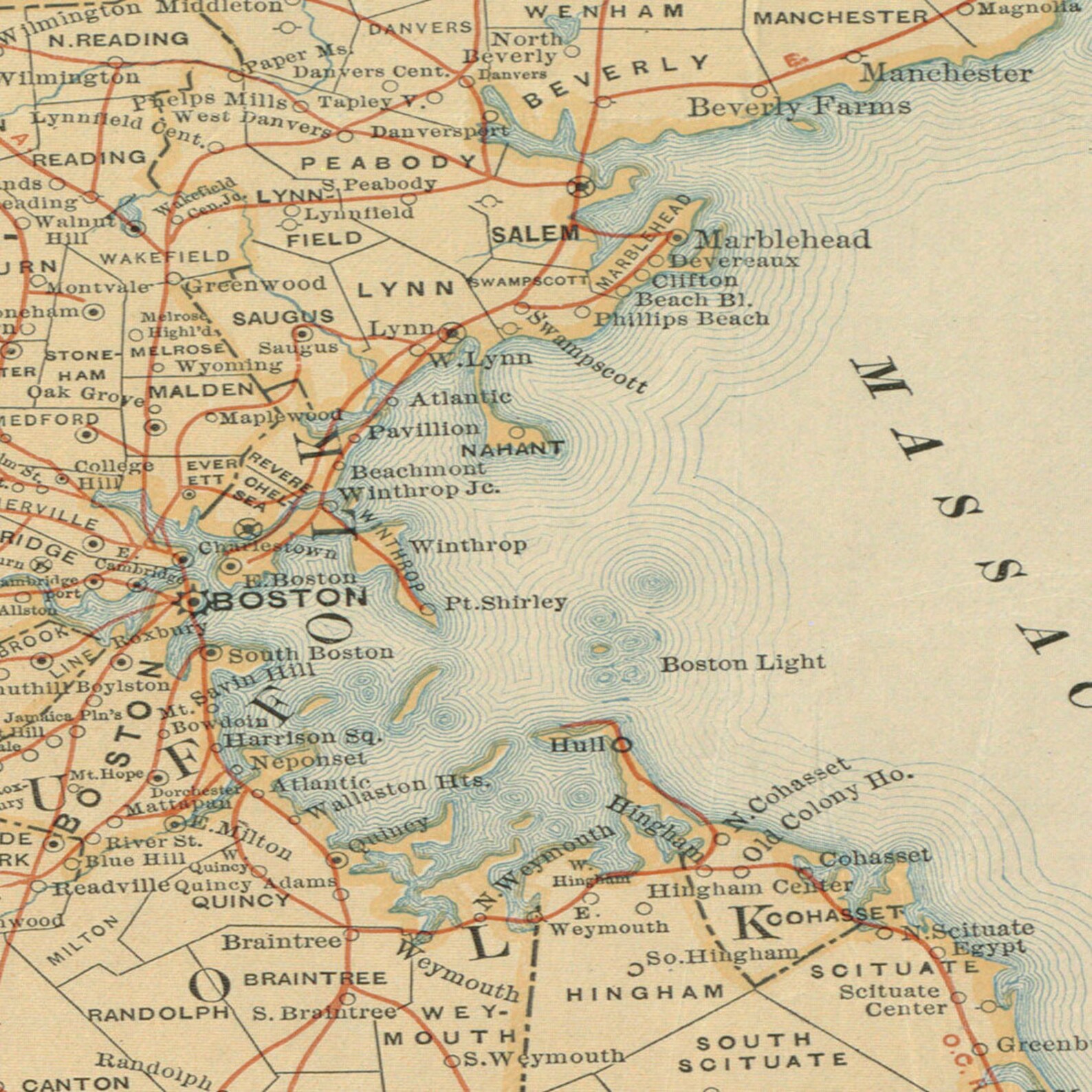 1887 Massachusetts Railroads Map Historical Map of | Etsy