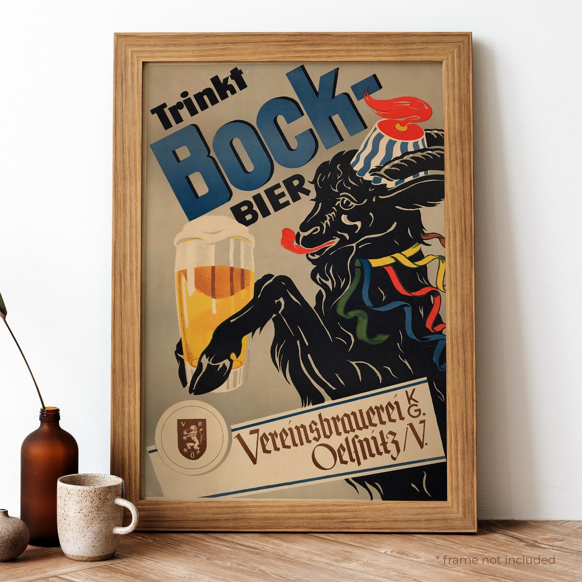Trinkt Bockbier Vintage Poster German Beer Retro Print | Etsy