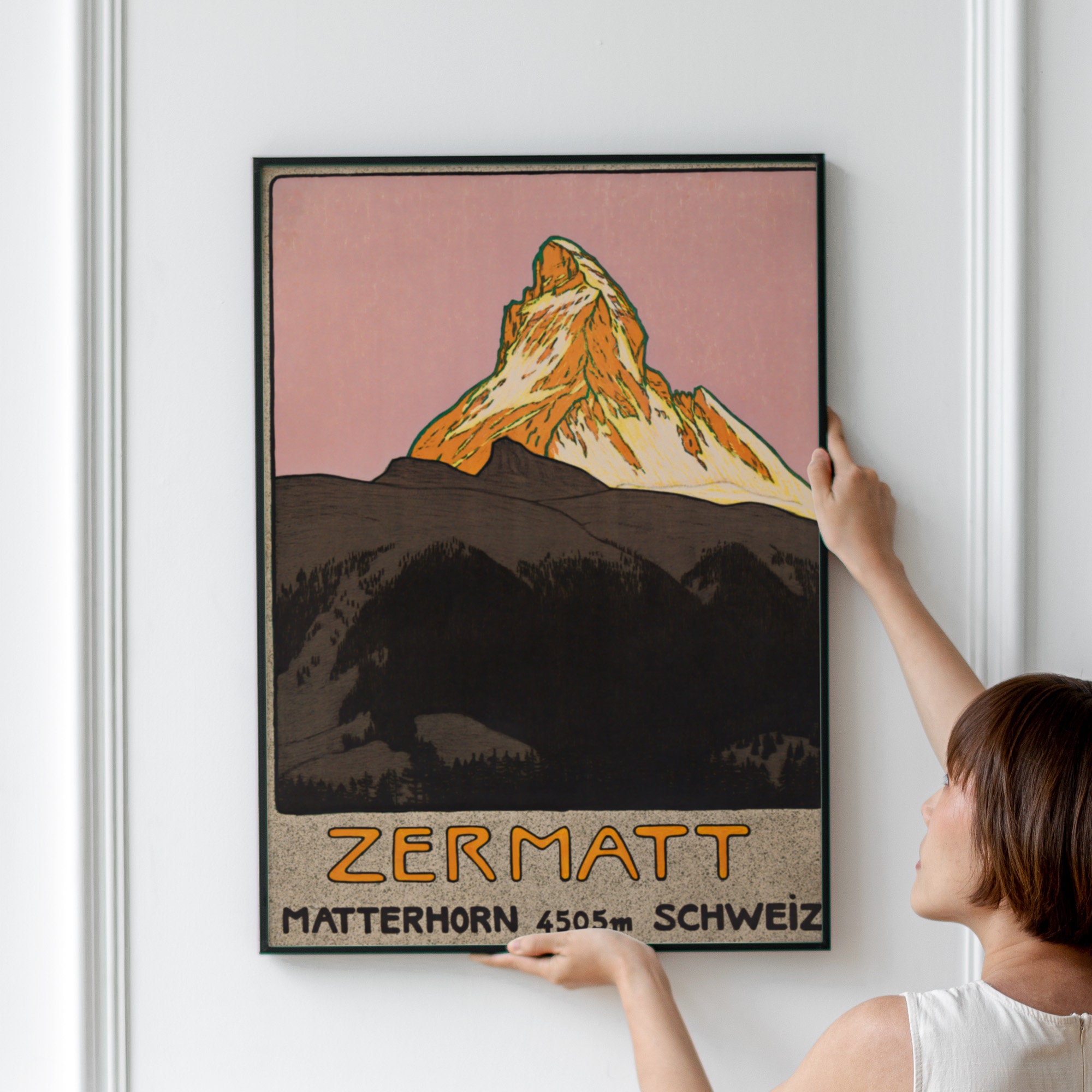Zermatt Vintage Poster Zermatt Retro Print Vintage Swiss - Etsy