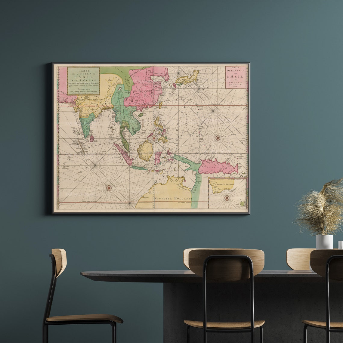 1700 Map of the Coastes of Asia 17th Century Antique Map of - Etsy