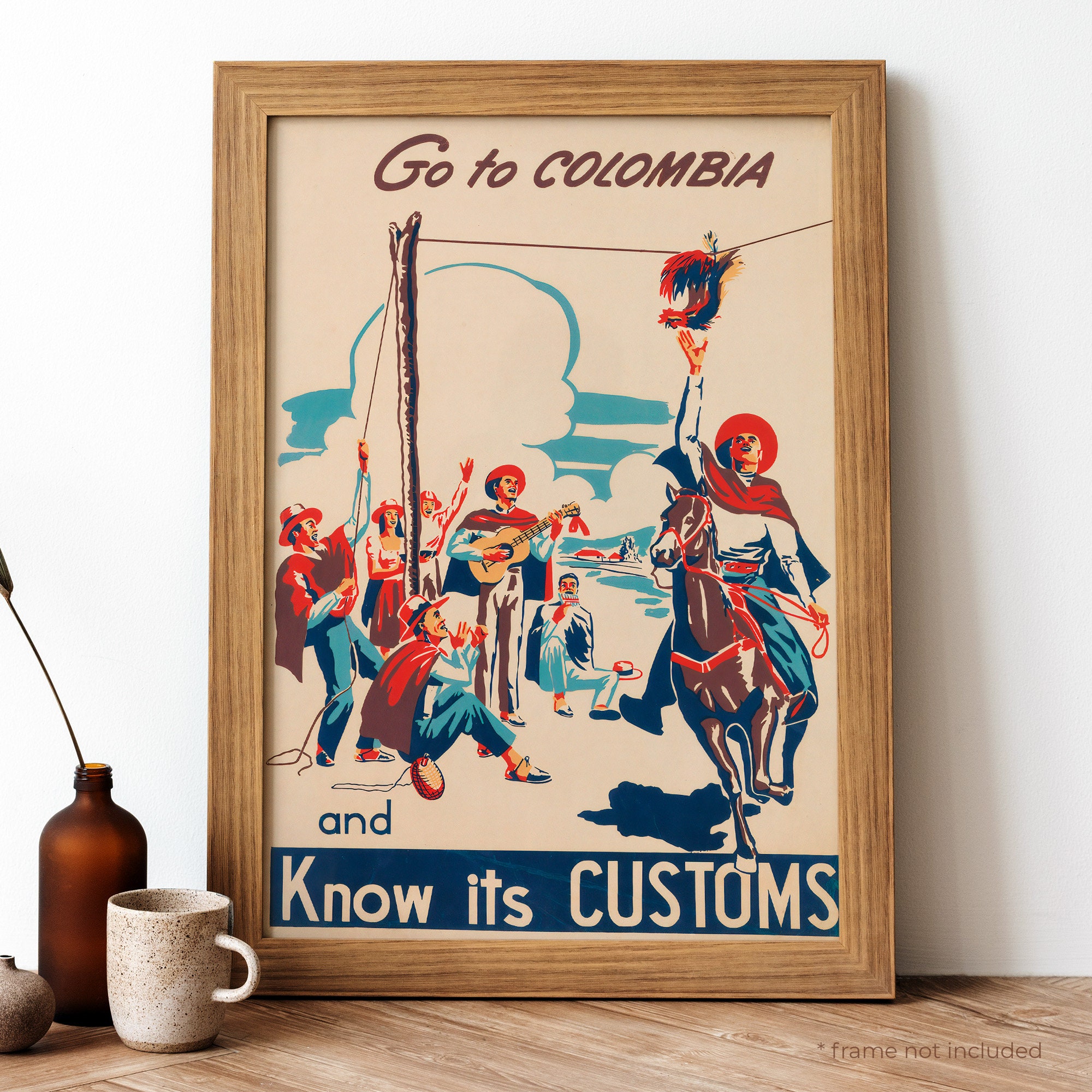 Colombia Vintage Poster, Colombia Retro Print, Vintage Colombian Travel ...