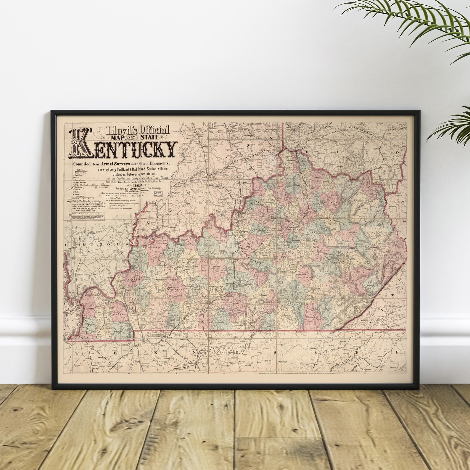 Rail Road Map of Kentucky Historical Map of Kentucky Antique - Etsy