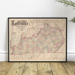 Rail Road Map of Kentucky, Historical Map of Kentucky, Antique Map of ...