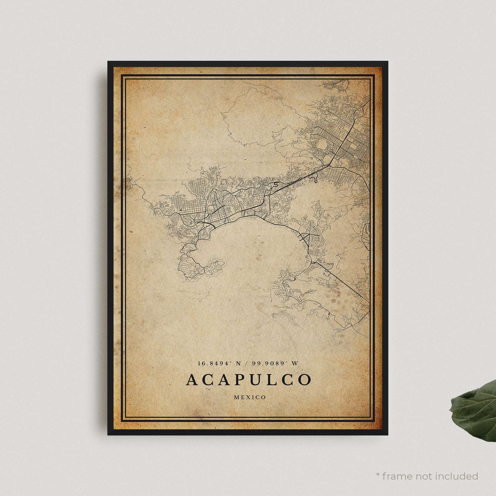 Acapulco Vintage Map Print Acapulco Retro Map Poster Antique - Etsy