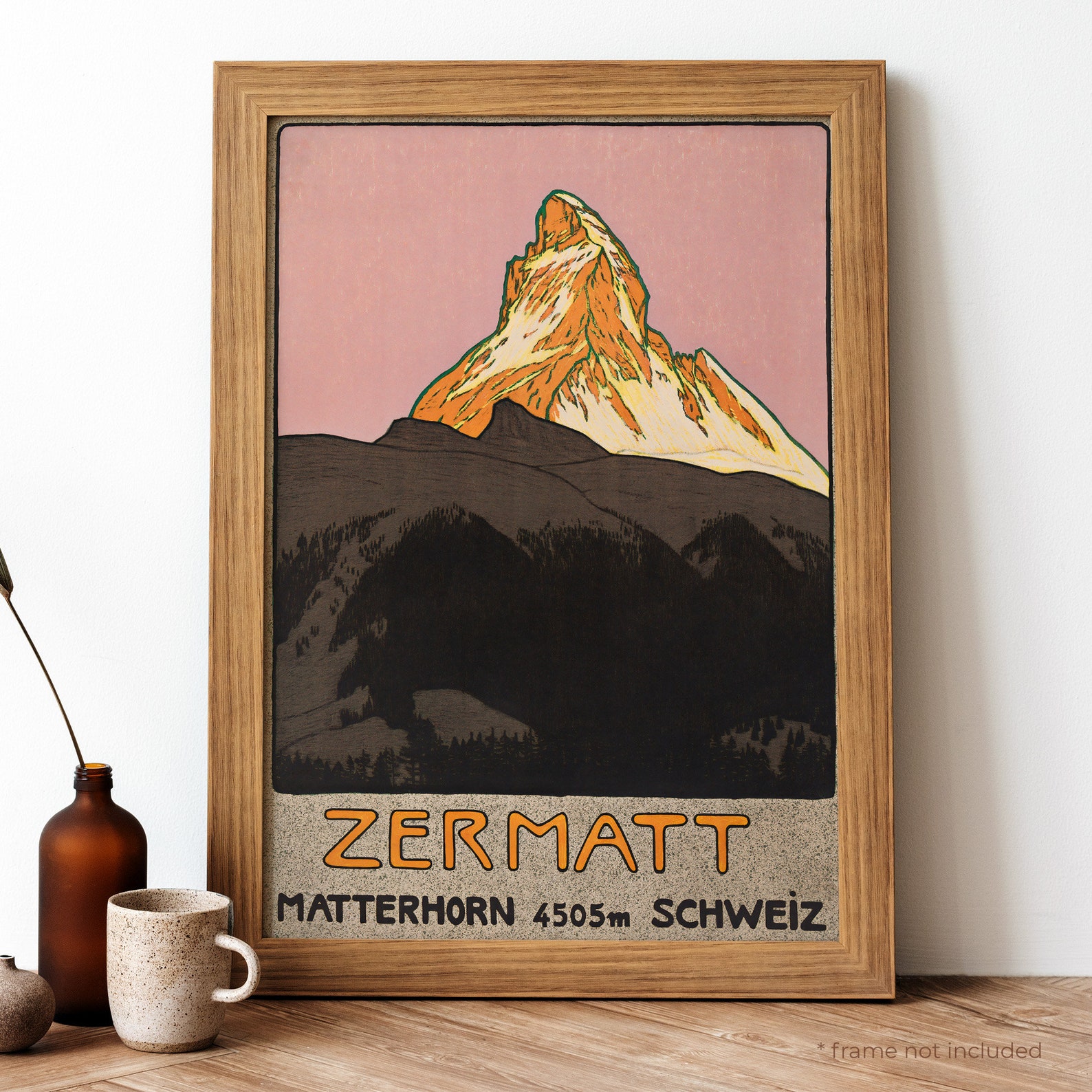 Zermatt Vintage Poster, Zermatt Retro Print, Vintage Swiss Travel ...