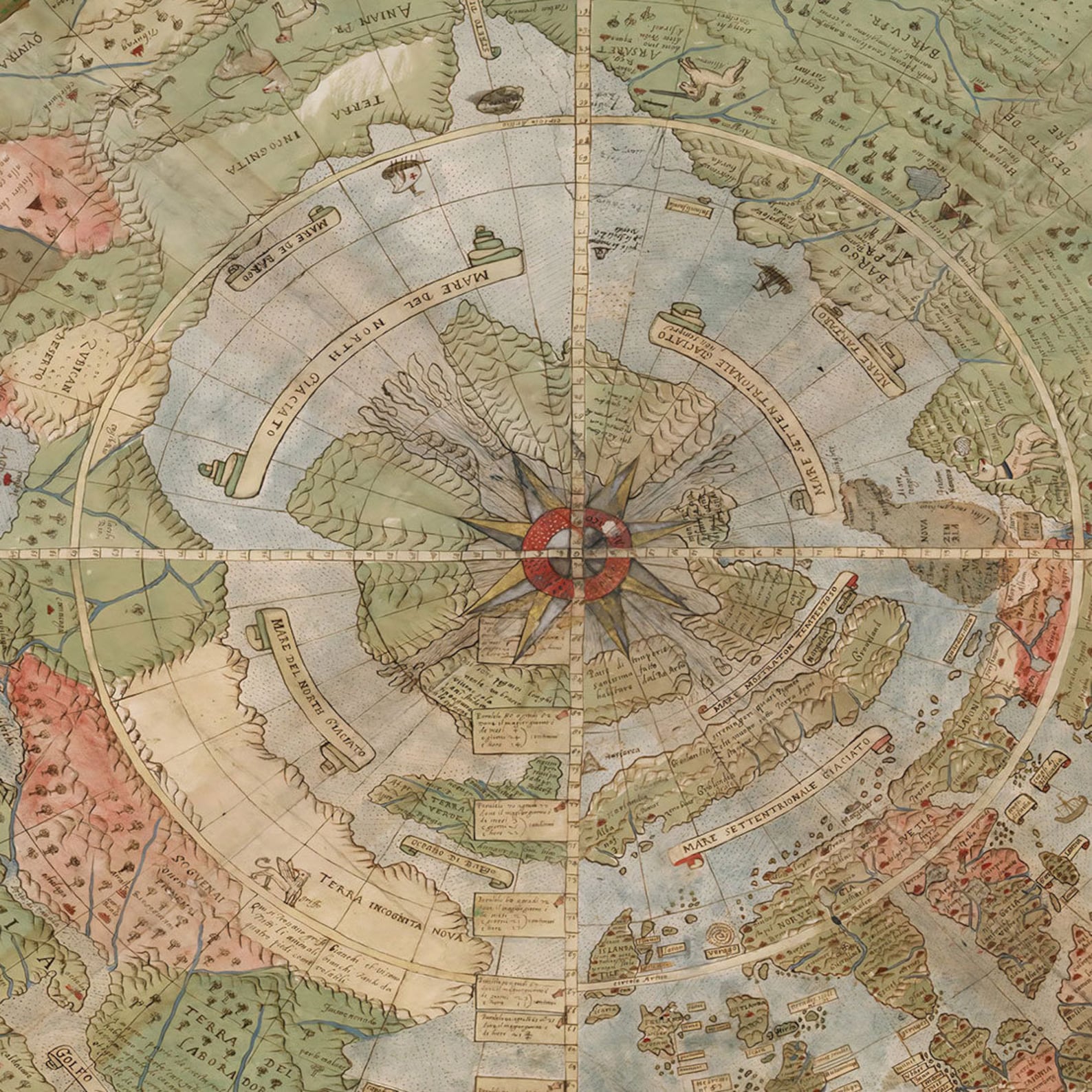 1587 Largest Early World Map, 16th Century Antique Map of the World ...