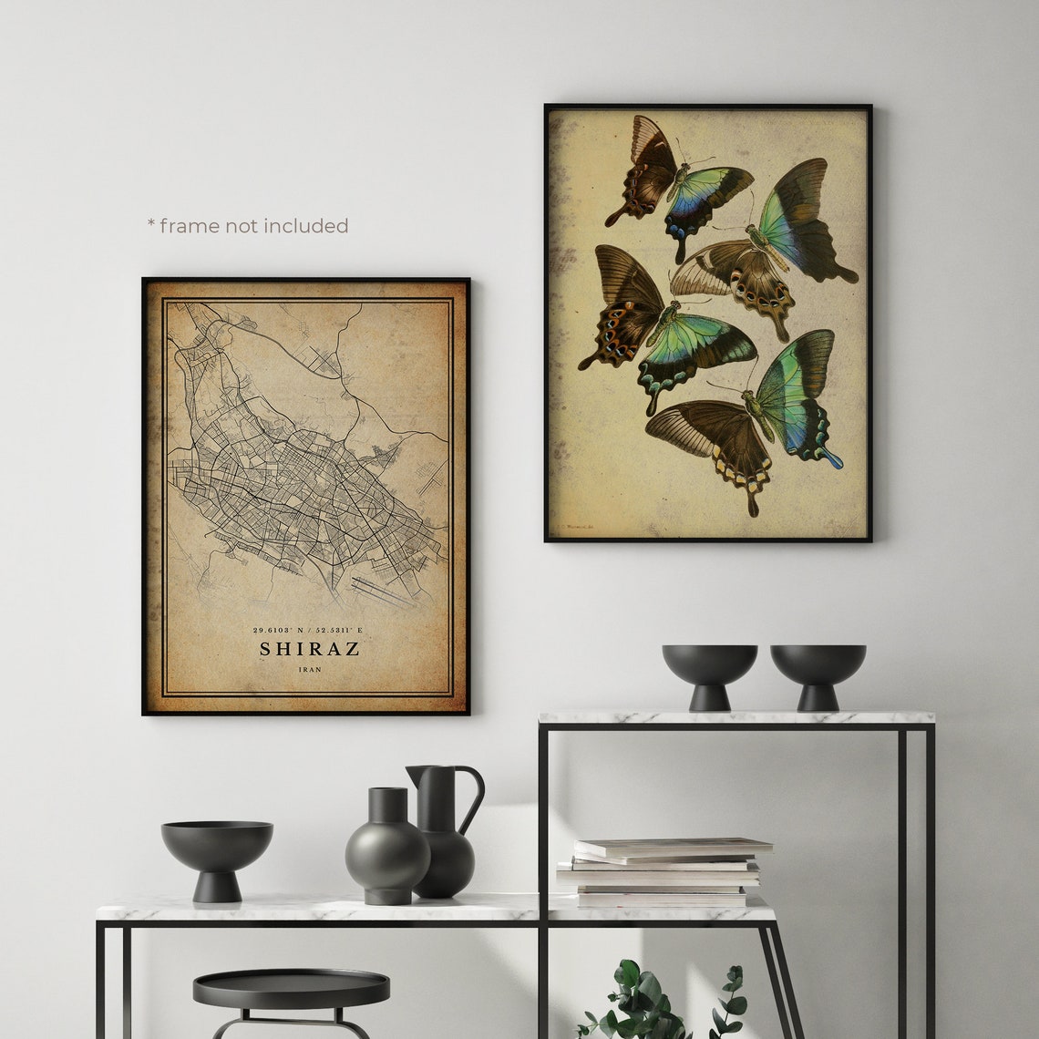 Shiraz Vintage Map Print Shiraz Retro Map Poster Antique | Etsy