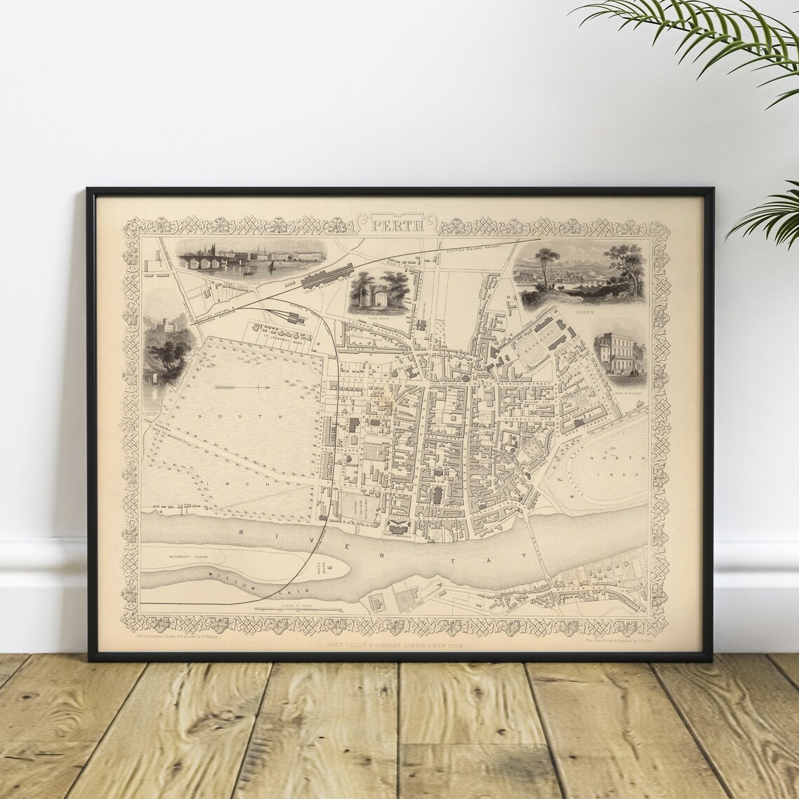1851 Perth, Antique Map of Perth, Old Historical Map of Perth, Perth ...
