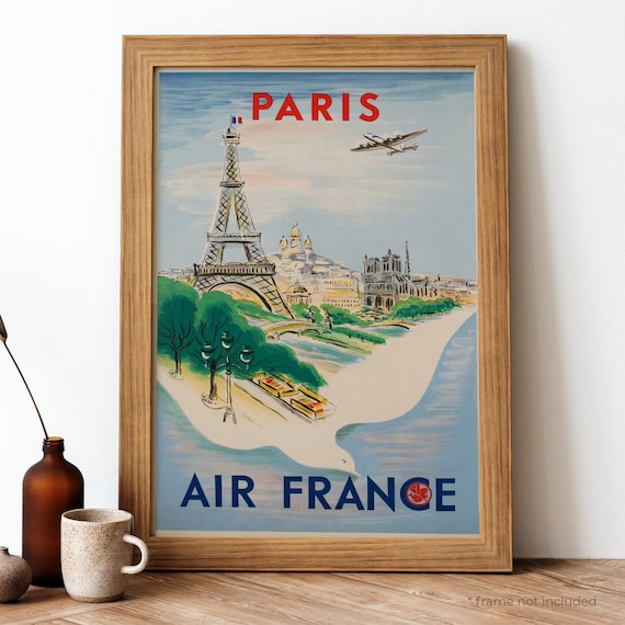 Paris Vintage Poster Paris Retro Print Vintage French Travel - Etsy
