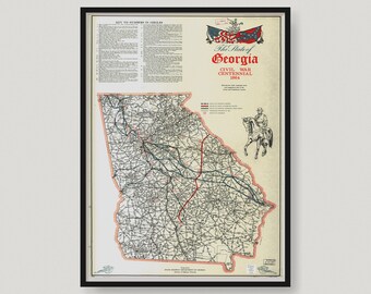 1846 Map of Georgia - Etsy