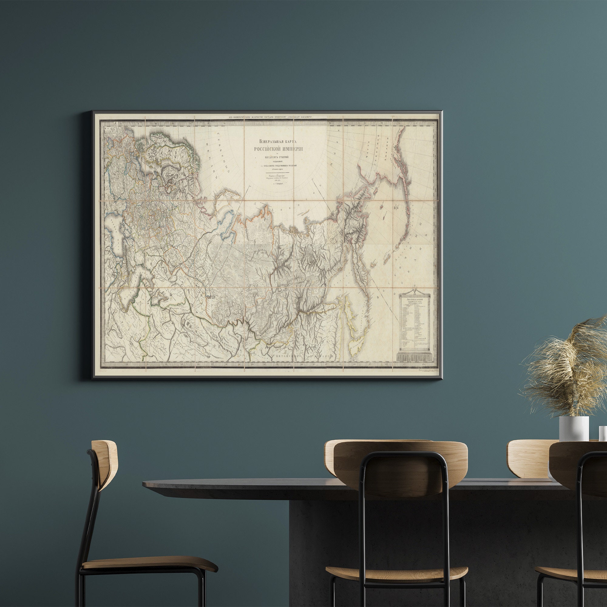 1809 Kaart van het Russische Rijk Antieke kaart van het - Etsy België