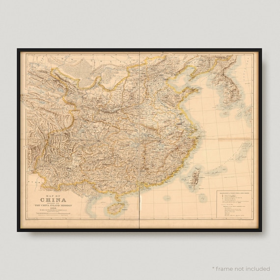 Map of China Antique Map of China Old Map of China Vintage - Etsy