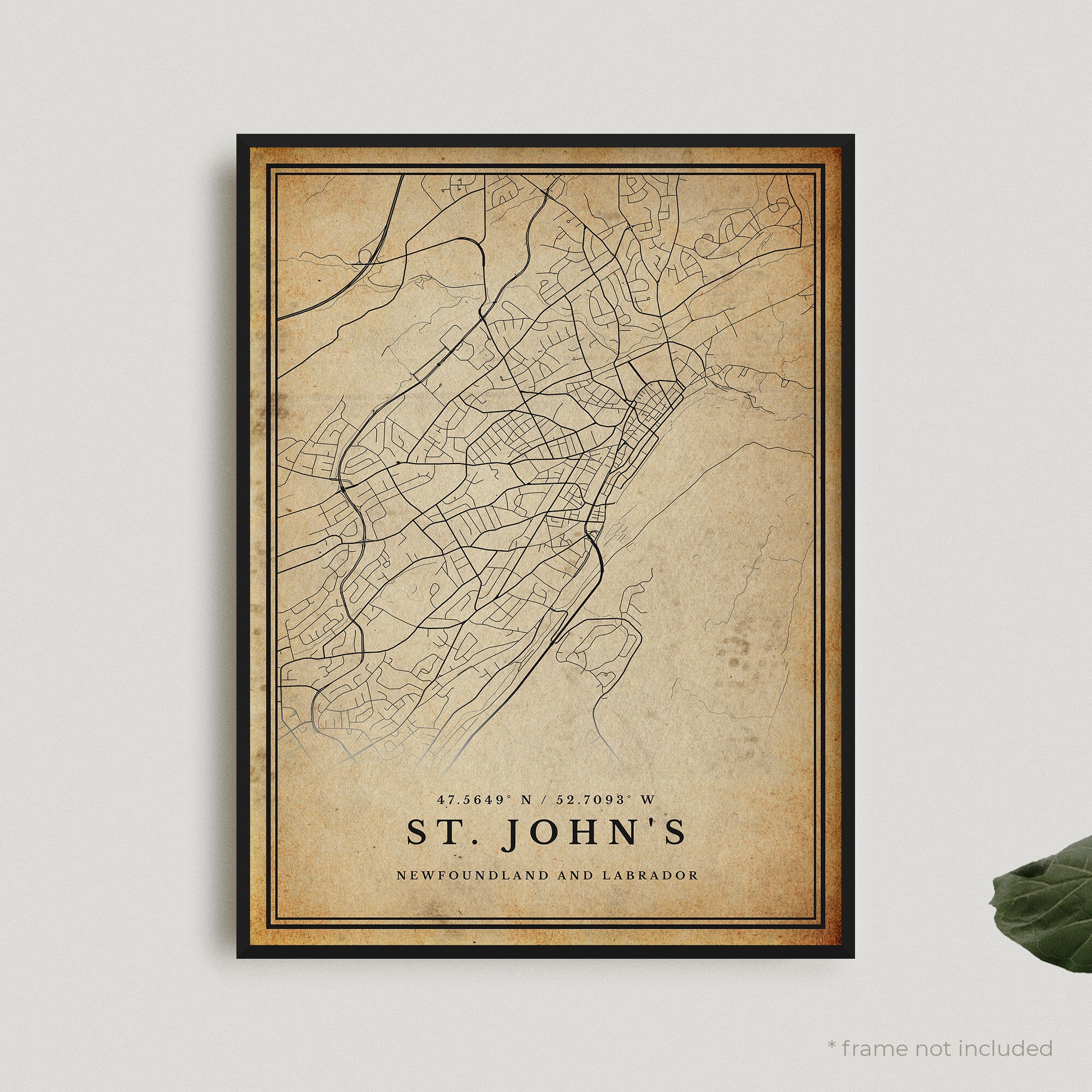 St. John's Vintage Map Print, St. John's Retro Map Poster, Antique ...