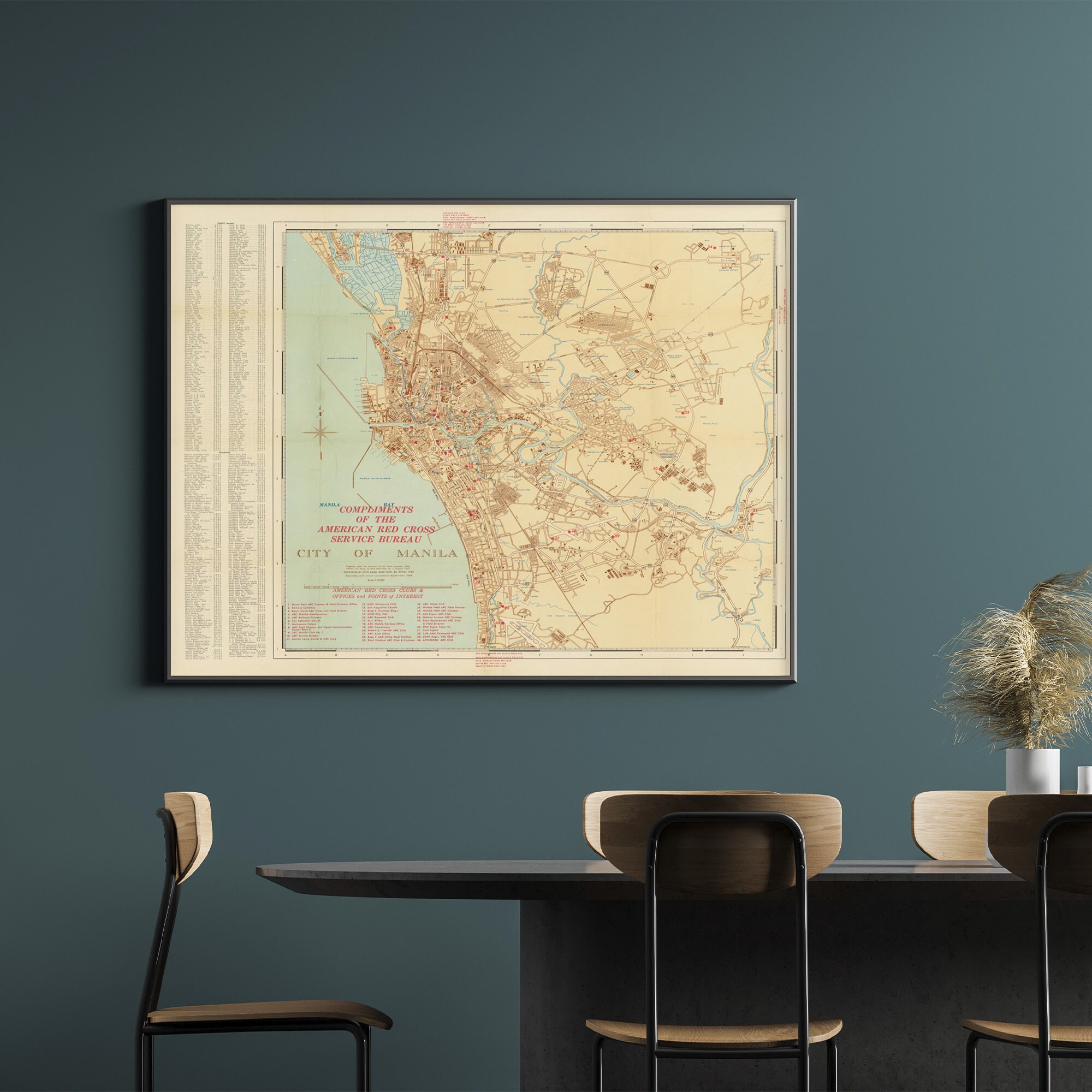 1945 Map of Manila Antique Map of Manila Old Historical Map - Etsy Canada