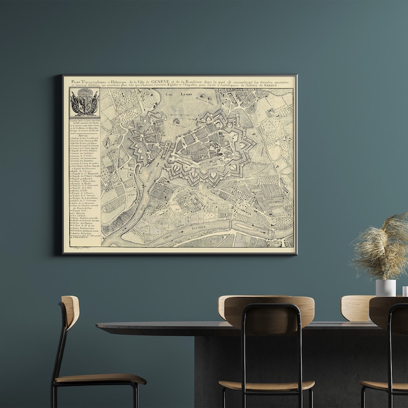 1825 Map of Geneva Antique Map of Geneva Old Historical Map - Etsy
