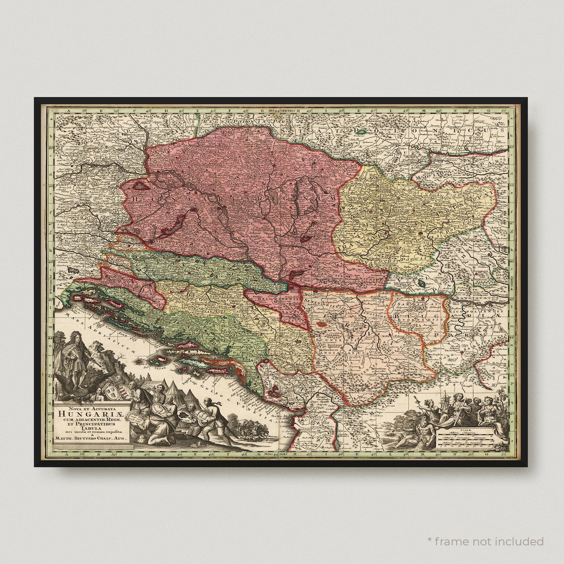 1727 Map of the Kingdom of Hungary Antique Map of Hungary - Etsy