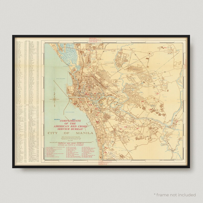 1945 Map of Manila Antique Map of Manila Old Historical Map - Etsy Canada