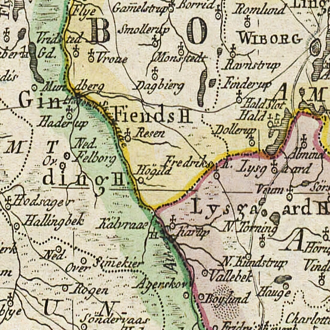 1871 Jutland Denmark Map Antique Map of Denmark Old Map of - Etsy