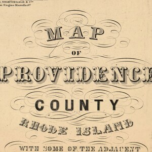 Map of Providence County, Rhode Island, Antique Map of Providence, Old ...