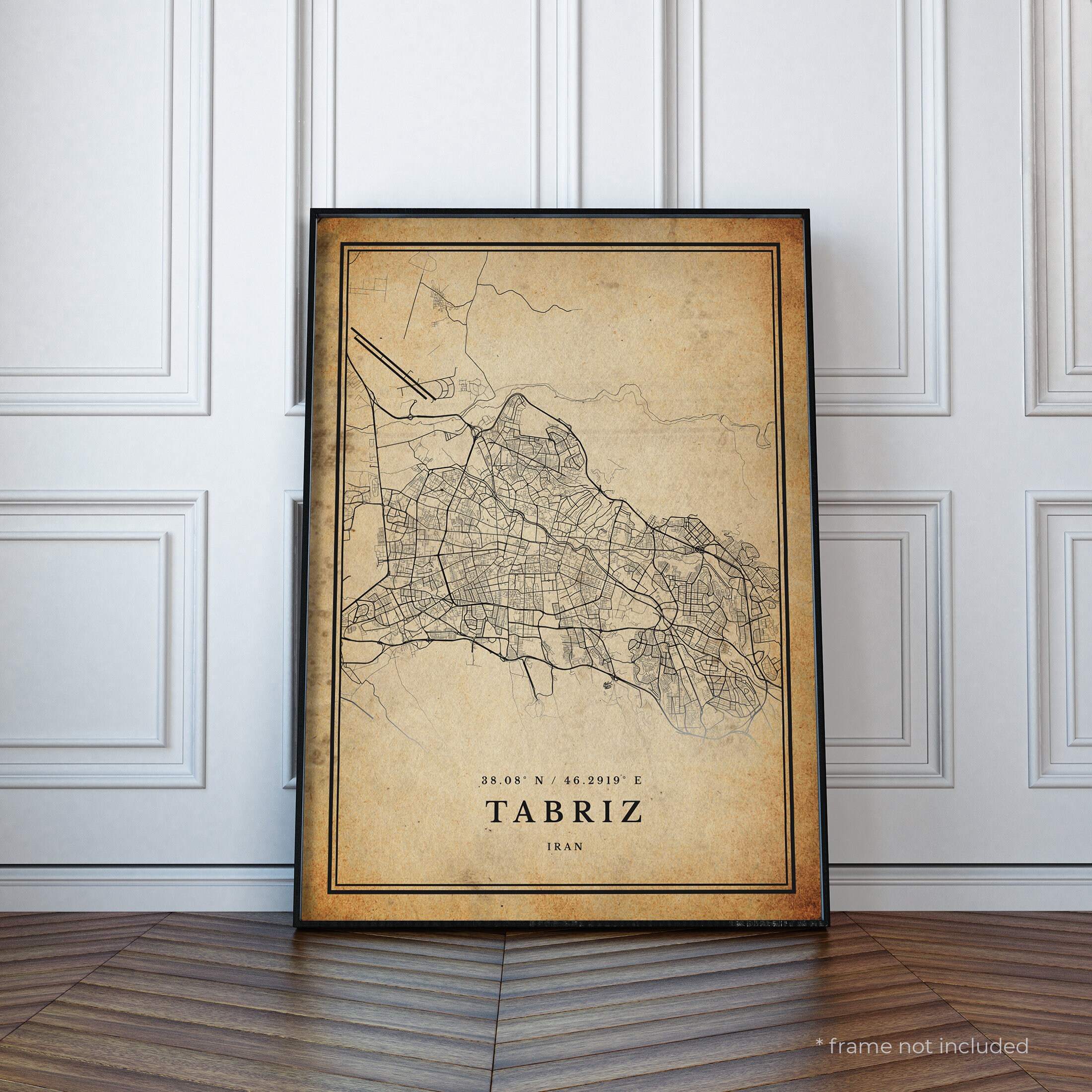 Tabriz Vintage Map Print Tabriz Retro Map Poster Antique - Etsy