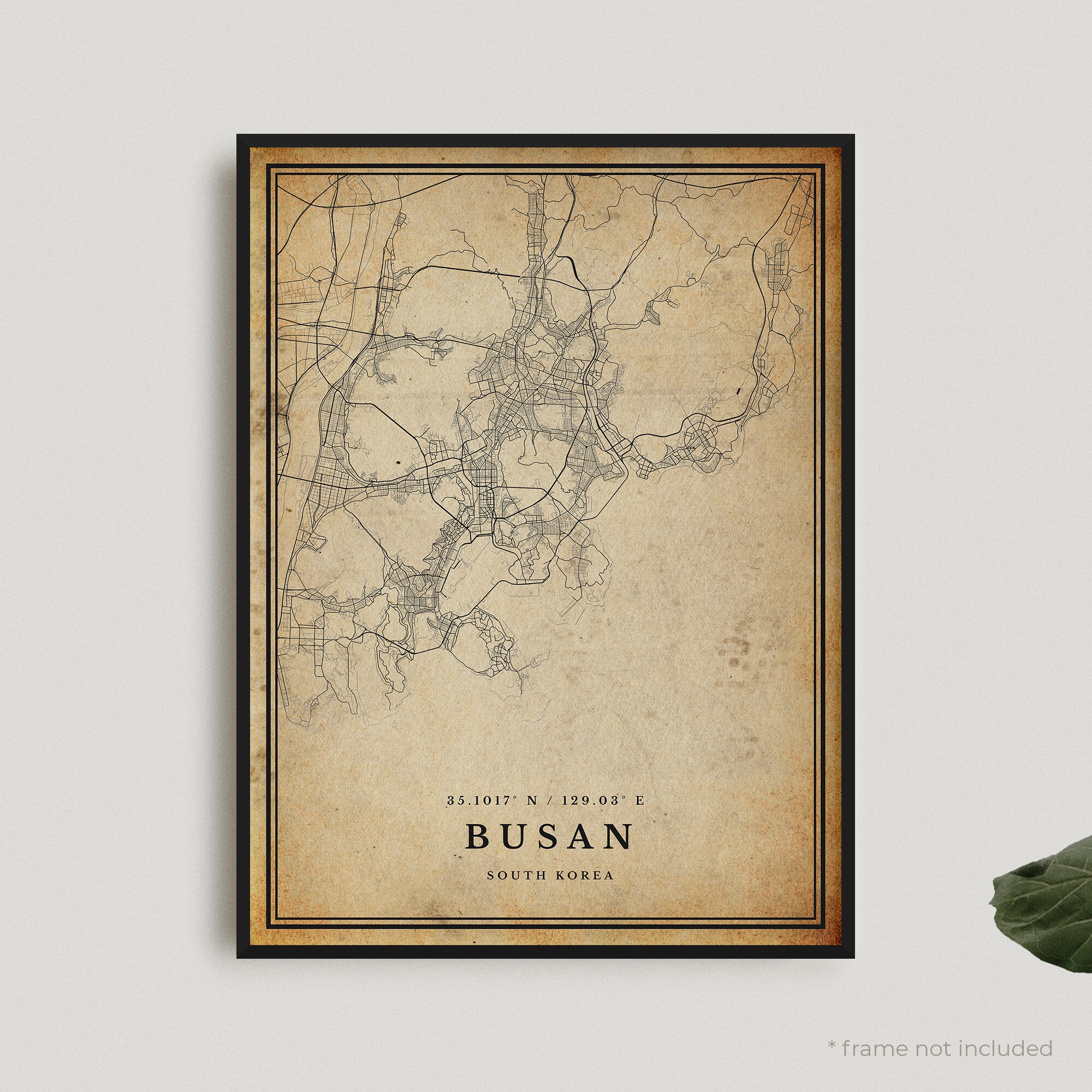 Busan Vintage Map Print Busan Retro Map Poster Antique Style | Etsy