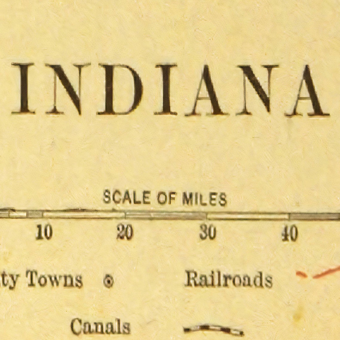 Map of Indiana Historical Map of Indiana Antique Map of - Etsy