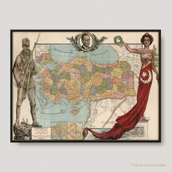 1927 Map of Turkey Antique Map of Turkey Old Map of Turkey - Etsy