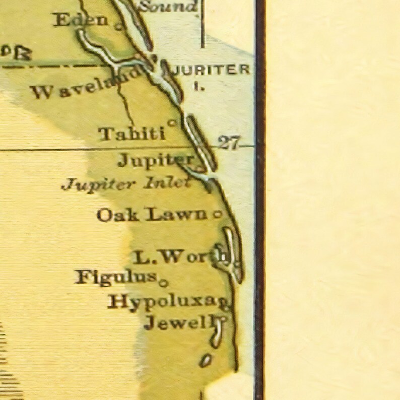 Map of Florida Historical Map of Florida Antique Map of - Etsy