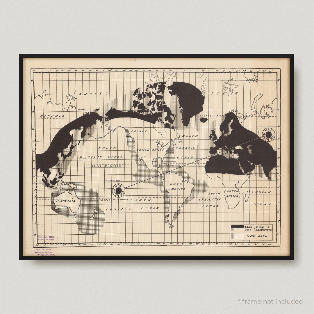 1938 A New Map of the World, 20th Century Antique Map of the World, Old ...