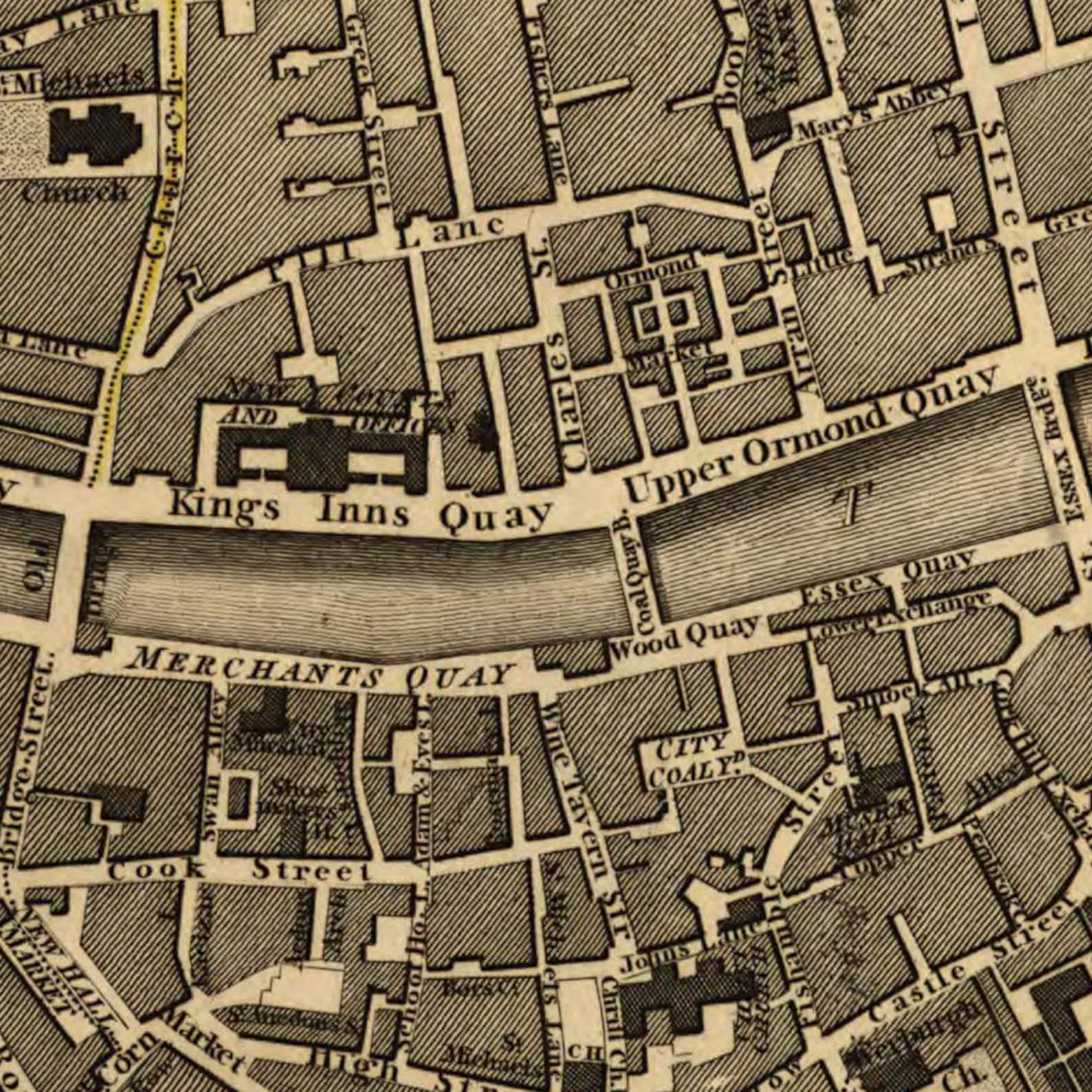 1797 Map of Dublin Antique Map of Dublin Old Historical Map - Etsy