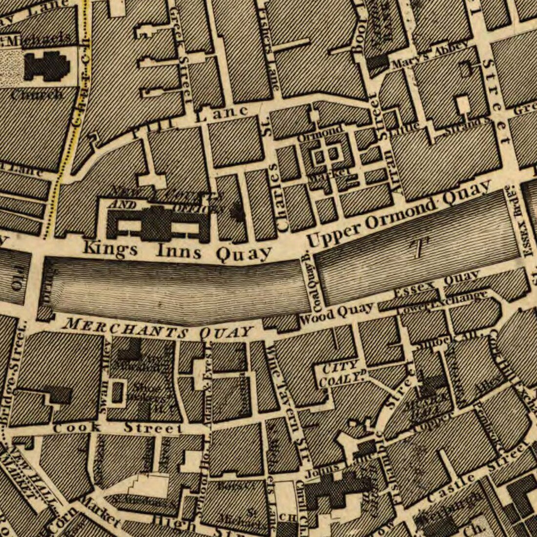 1797 Map of Dublin Antique Map of Dublin Old Historical Map - Etsy