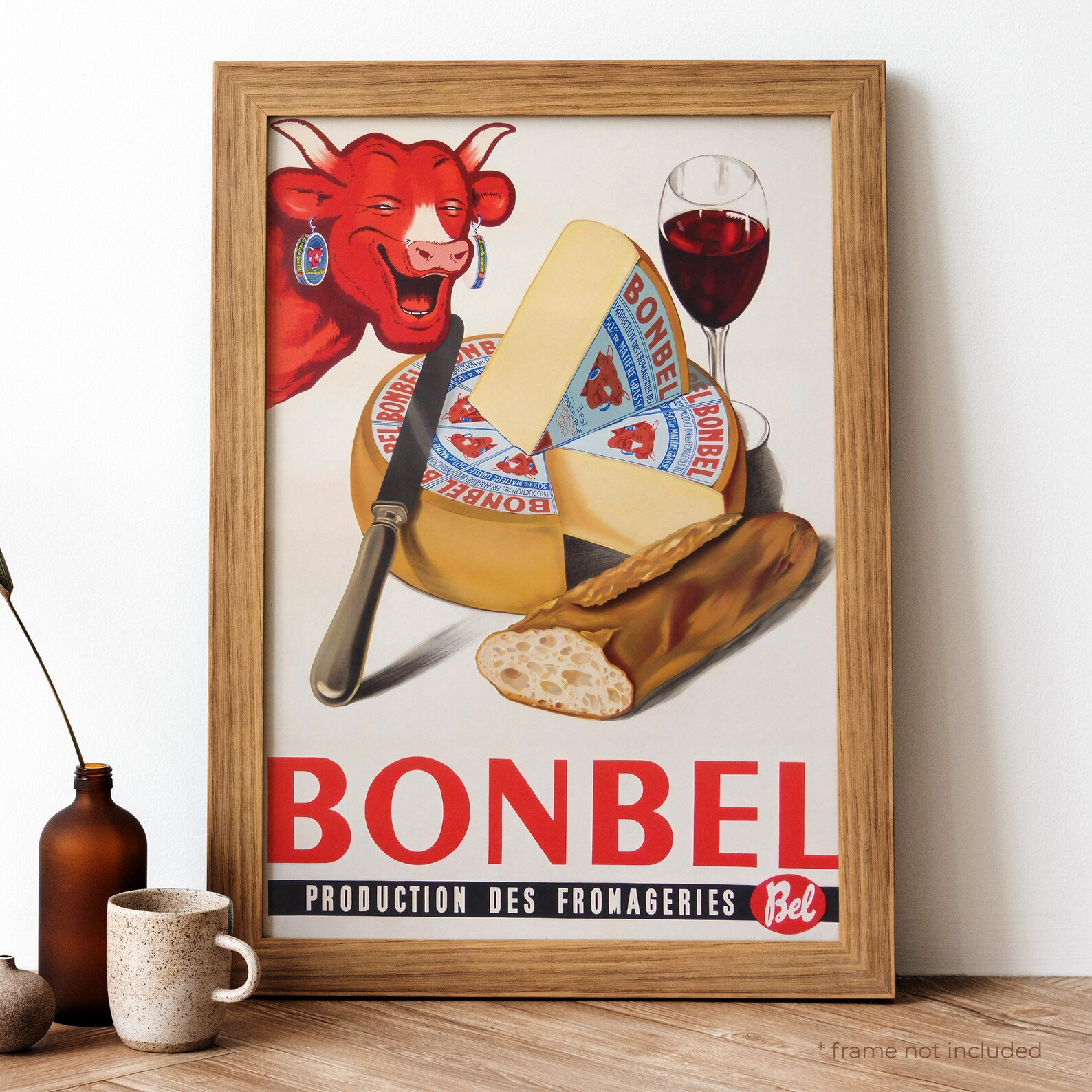 Bonbel Cheese Vintage Poster, French Food Retro Print, French Food ...