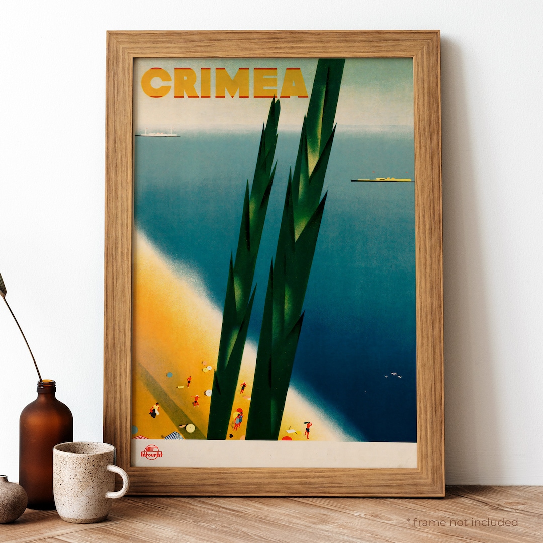 Crimea Vintage Poster, Crimea Retro Print, Vintage Soviet Travel Poster ...