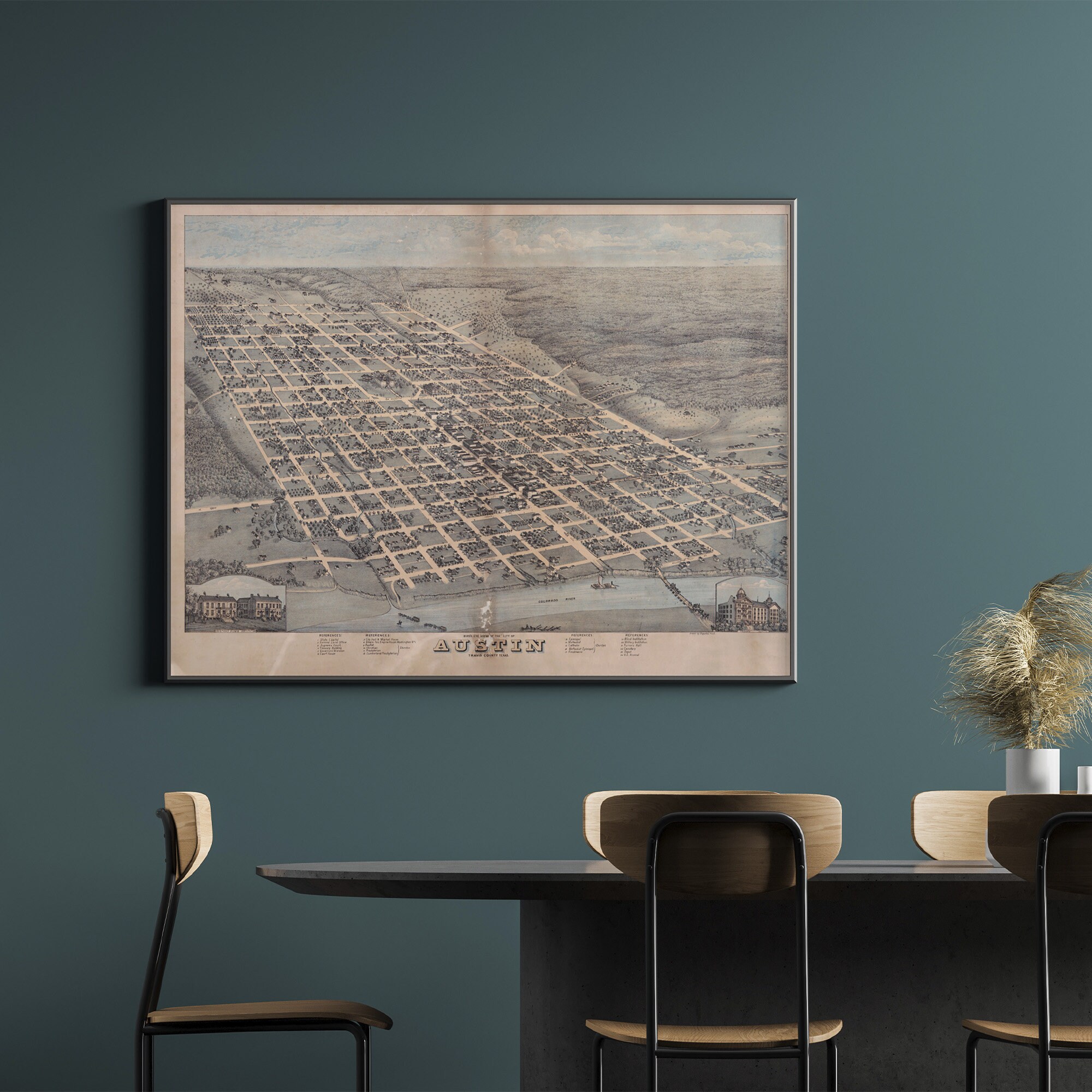 1873 Old Map Austin Antique Map of Austin Old Historical Map - Etsy