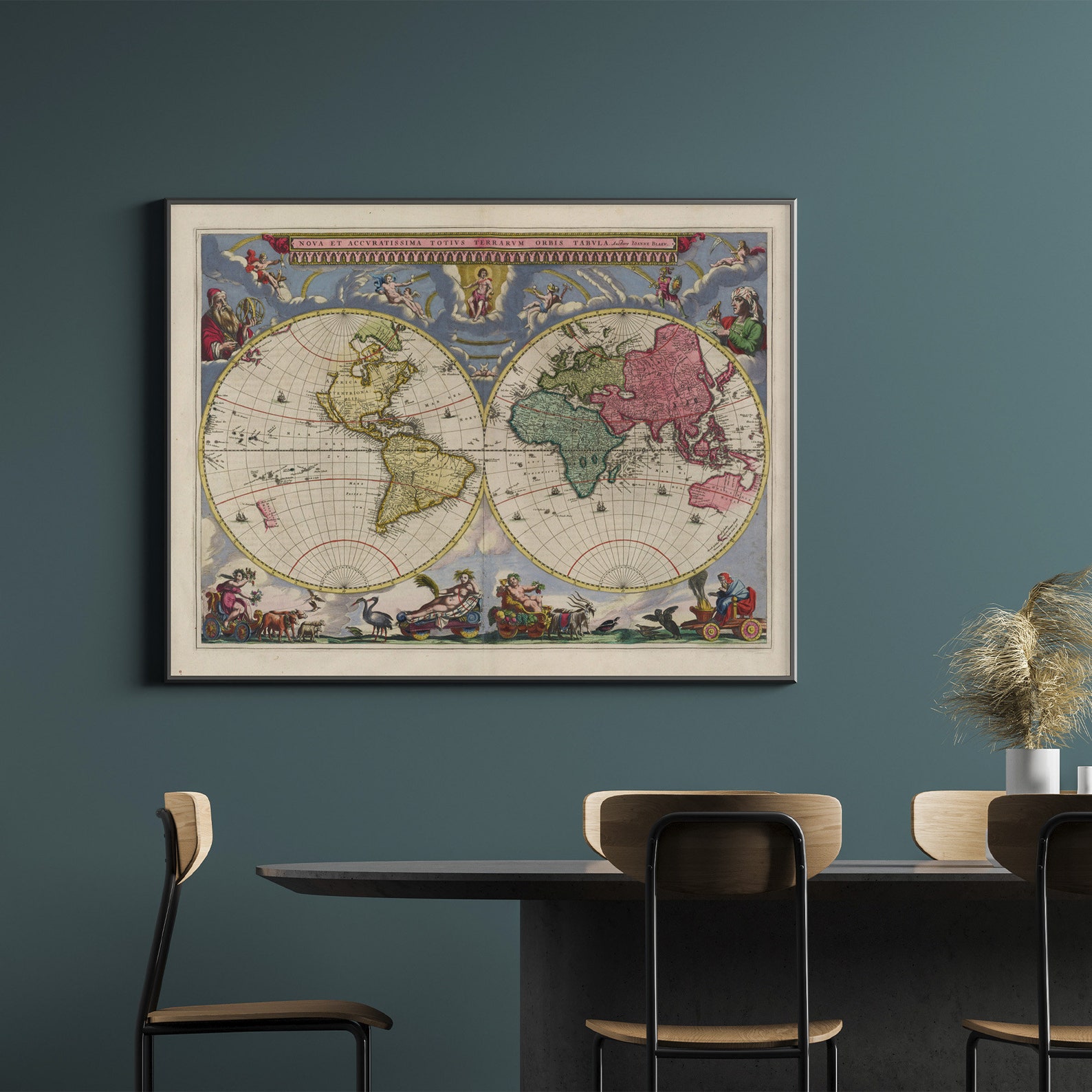 1665 Map of the World 17th Century Antique Map of the World - Etsy