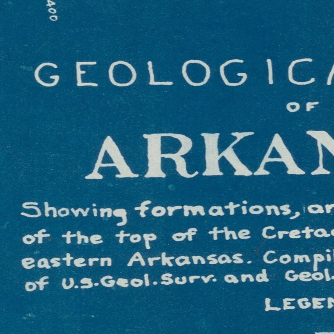 Geological Map of Arkansas Showing Historical Map of - Etsy