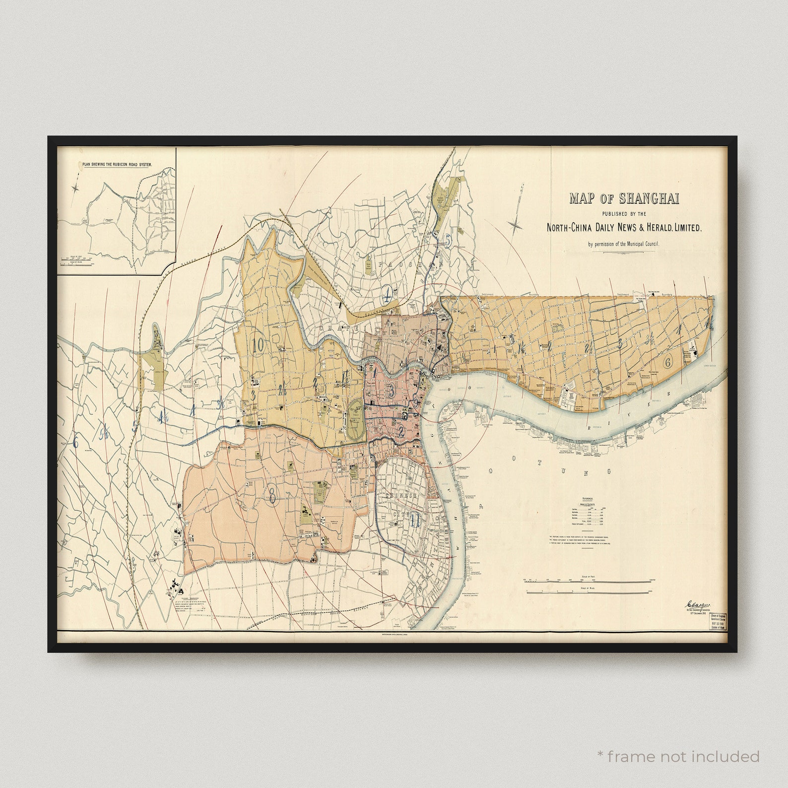 1918 Map of Shanghai Antique Map of Shanghai Old Historical - Etsy