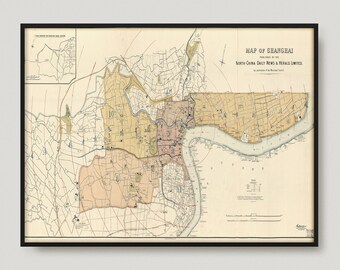 1918 Map of Shanghai - Etsy